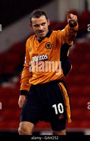 Wolverhampton Wanderers' Colin Cameron celebrates with goalscorer ...