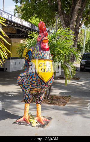 Rooster sculpture statue in Calle Ocho, Little Havana, Miami, USA Stock ...