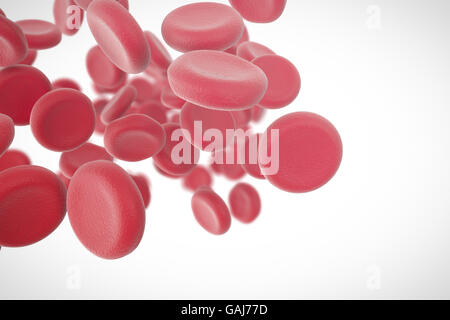 Structure of red blood cell, erythrocyte with visible hemoglobine and ...
