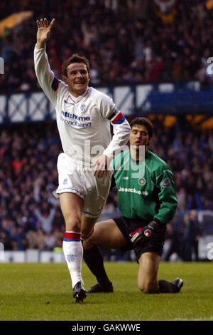 Rangers' Barry Ferguson celebrates scoring the opening goal of the ...