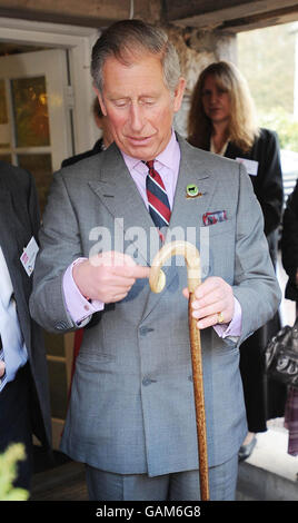 Prince Charles outside the 'Black Swan' pub in Ravenstonedale, Cumbria ...