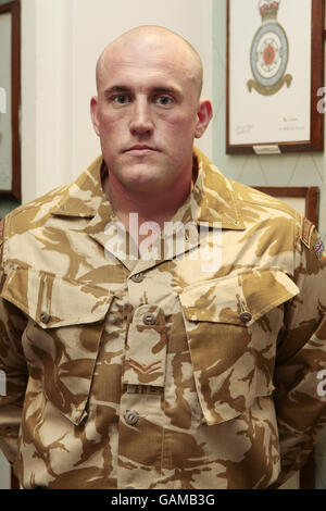RAF Corporal David Hayden at the RAF Club, in London, before receiving ...
