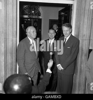Ian Smith, Rhodesia prime minister, at home with pet spaniel; in 1965 ...