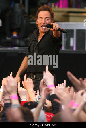 American singer Bruce Springsteen and guitarist Steven Van Zandt ...