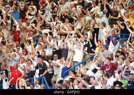 Chelsea fans celebrate their side's first goal of the game at BOXPARK ...