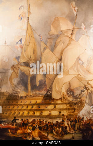 JMW Turner painting, "The Battle of Trafalgar, as Seen from the Mizen ...