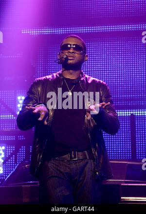 Usher performs on stage at the O2 Arena in London, Saturday, March 29 ...