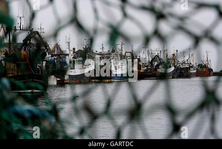 Thousands of fishing boats stay in the port to escape the stormy ...