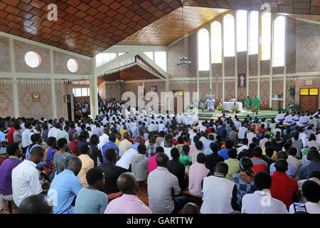 Catholic church of the Shrine of Kibeho in Rwanda, Africa. Place of the ...