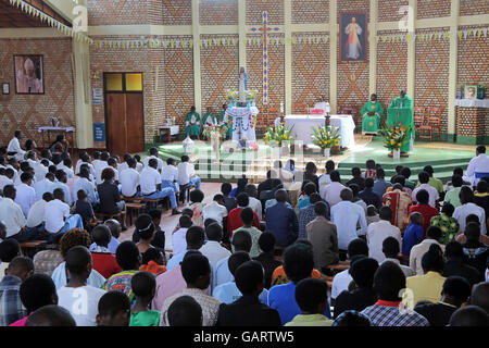 Catholic church of the Shrine of Kibeho in Rwanda, Africa. Place of the ...