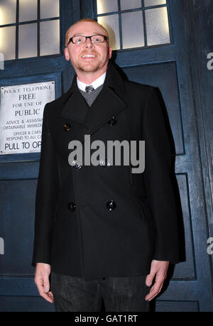 Simon Pegg arrives for the Doctor Who Series 4 screening at the Apollo ...