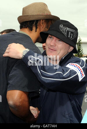 British professional boxer Ricky 'The Hitman' Hatton training with ...