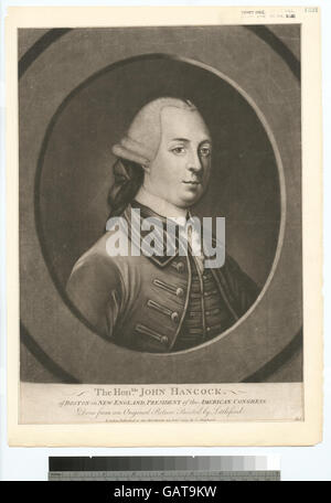 This portrait depicts John Hancock, President of the Continental ...