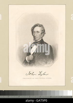 Vintage portrait of John Tyler Stock Photo - Alamy