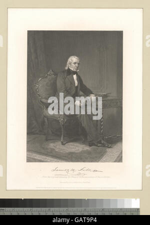 Portrait of president James Polk. James Knox Polk (1795 – 1849) was the ...