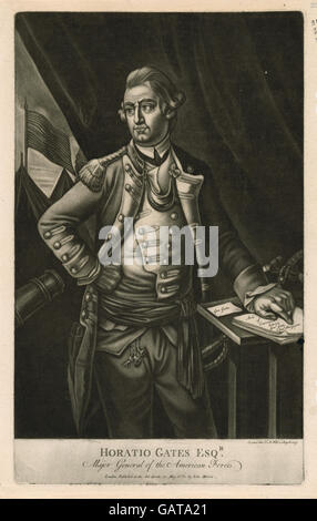 A portrait of Major General Horatio Gates, an important figure in the ...