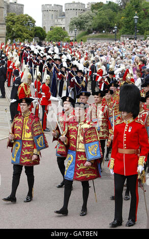 A general view of the royal procession as it proceeds down the Royal ...