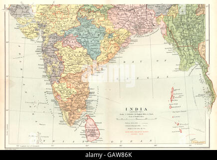 Sri Lanka and part of Southern India, political map. Democratic ...