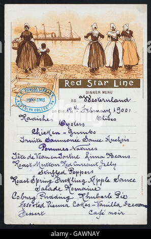 The Red Star Line hosted a dinner aboard the S.S. WESTERNLAND, a ...