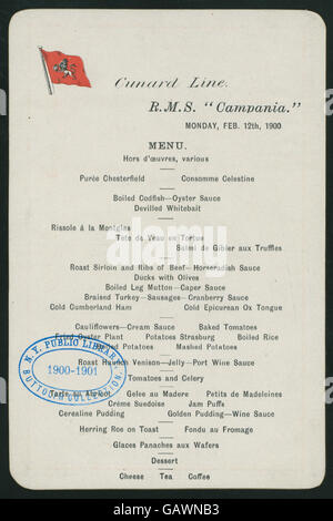 Cunard Line hosted a dinner aboard the R.M.S. Etruria, a luxury ocean ...