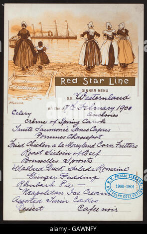 The Red Star Line hosted a dinner aboard the S.S. WESTERNLAND, a ...