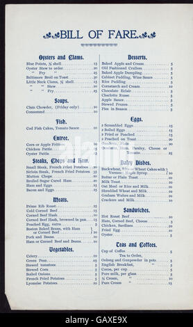 Menu from a lunch event hosted by Cafeteria Lunch at 57 Broad Street ...