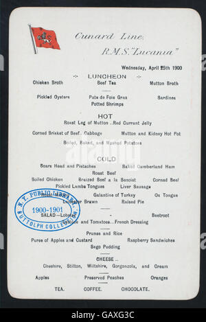 A luncheon event was hosted aboard the R.M.S. Lucania, a Cunard Line ...