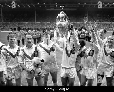 St Helens captain Alex Murphy celebrates with the Challenge Cup after ...