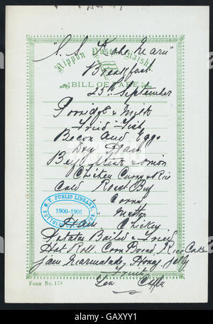 A meal served aboard the SS Kobe Maru, a steamship operated by Nippon ...