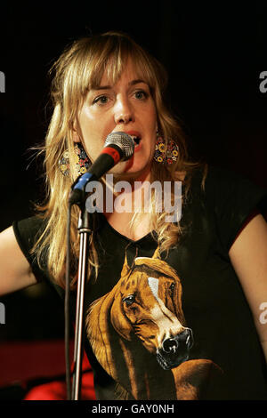Singer Nina Miranda from Zeep on stage at Guanabara, at the launch of ...