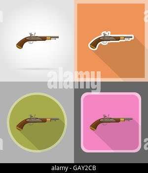 Flintlock pistol isolated on white background. 3D illustration Stock ...