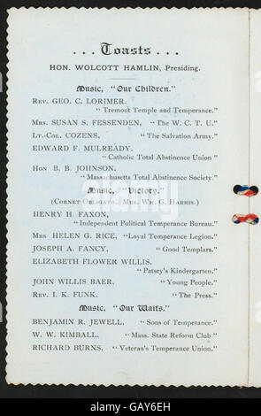 The banquet and jubilee hosted by the Massachusetts Prohibition State ...