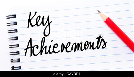 Key Achievements written on notebook page Stock Photo - Alamy