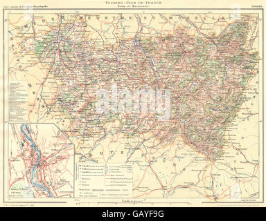 EPINAL antique town city plan de la ville. Vosges. Épinal carte, 1899 ...