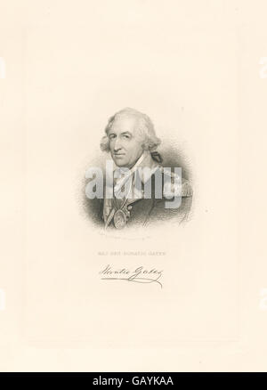 A portrait of Major General Horatio Gates, an important figure in the ...