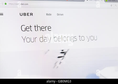 uber website screenshot Stock Photo - Alamy