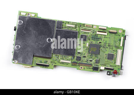 Circuit board of a Canon digital camera on white background Stock Photo ...