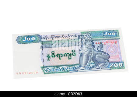 Burmese 200 Kyat Banknote - Myanmar Stock Photo - Alamy