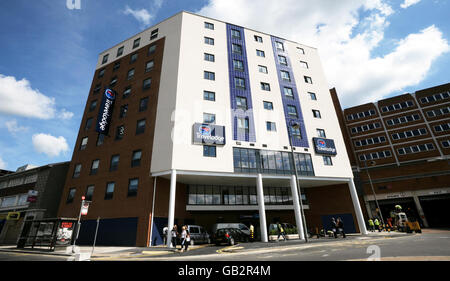 The new Travelodge hotel in Uxbridge, Middlesex, which is constructed ...