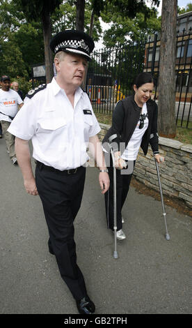 July 7 bombing survivor Gill Hicks, who lost both legs, arrives at ...