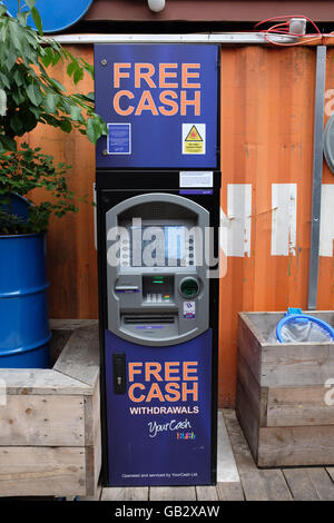 A free to use ATM cash machine in a small convenience store in Redcar ...