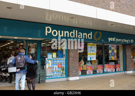 poundland pound land Shop store name sign building exterior facade ...