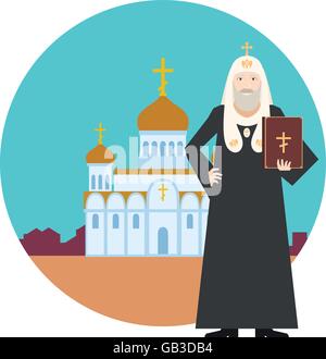 Orthodox Patriarch cartoon character. Vector Illustration. Kids ...