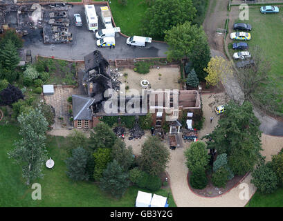 Aerial picture of the scene at Osbaston House in Maesbrook, Shropshire ...