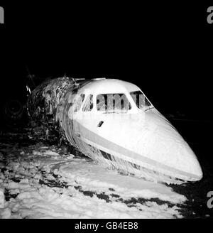 The remains of Graham Hill's Piper Aztec. The two time Formula One ...