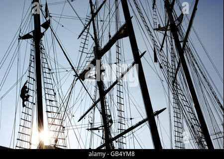 climbing the rigging tall ship ships boat boats sail sailing hoisting ...
