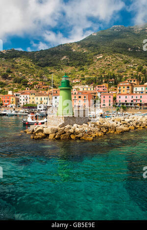 Tyrrhenian Sea and Giglio Island in Grosseto, Italy on a cloudy day ...