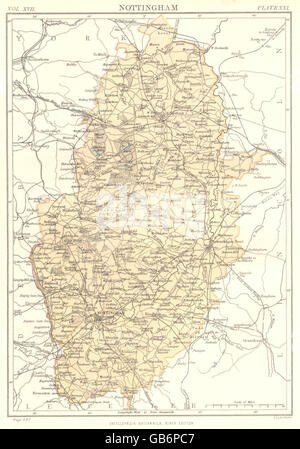 Map of Nottingham, Nottinghamshire, 1898 Stock Photo - Alamy