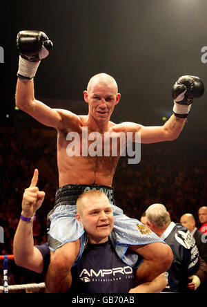Nicky Cook celebrates beating Alex Arthur following their WBO Super ...