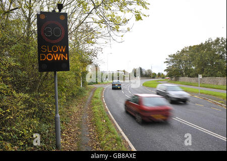 Electronic speed limit sign Stock Photo - Alamy